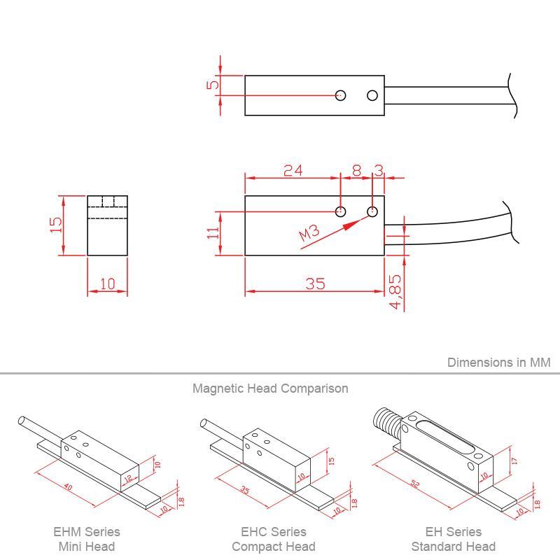 M-DRO EHC Series Compact Head with 765mm (30 1/8 inch) Reading Length ...