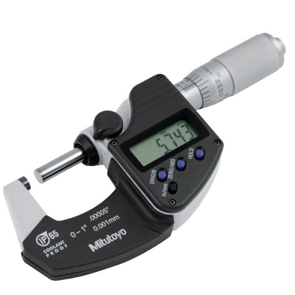 0-25mm (0-1") Digital Micrometer Coolant Proof IP65 - Ratchet Thimble ...