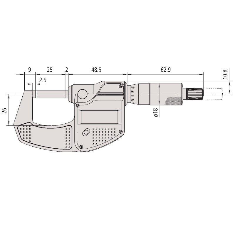 Mitutoyo Digital Micrometer 0-25mm w/o Data Output 293-821-30 – Machine-DRO